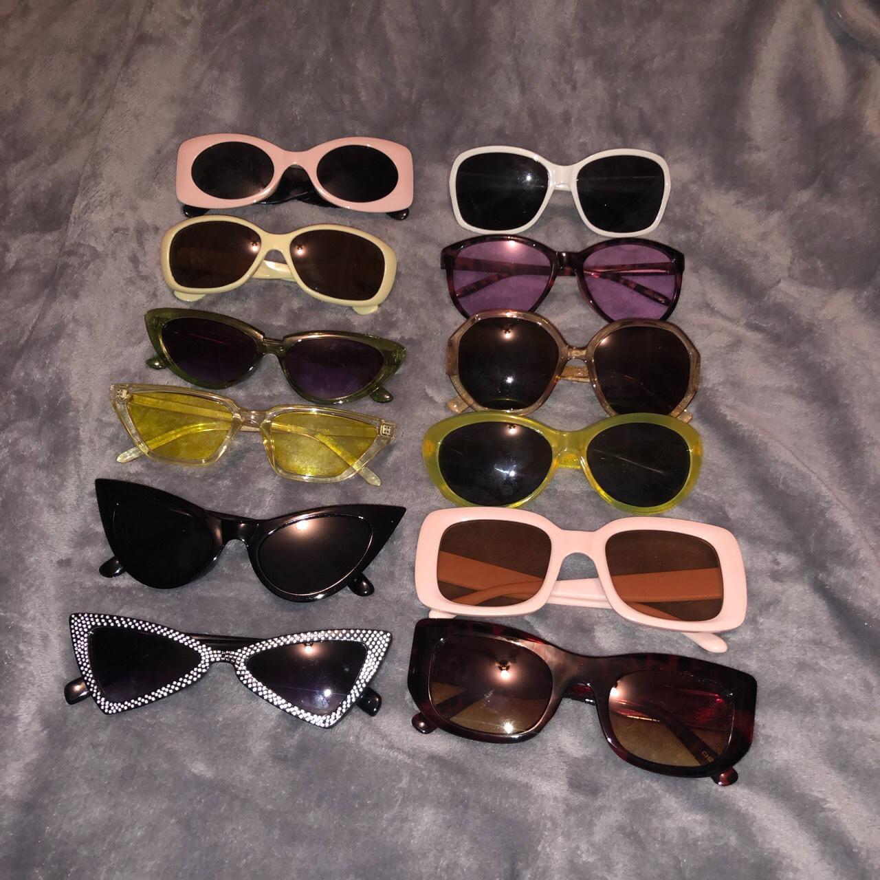 Y2K SUNGLASSES BUNDLE!! Includes: 12 pairs of Y2K... - Depop