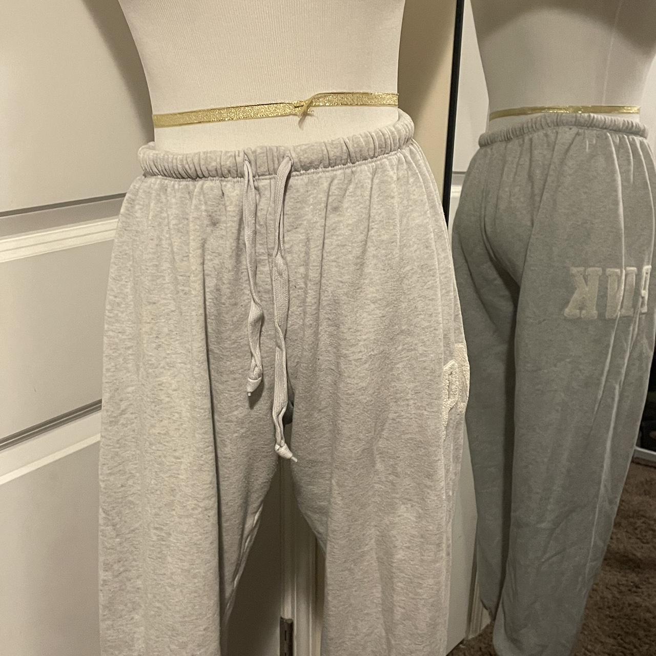 light Grey Victoria's Secret PINK joggers size... | Depop