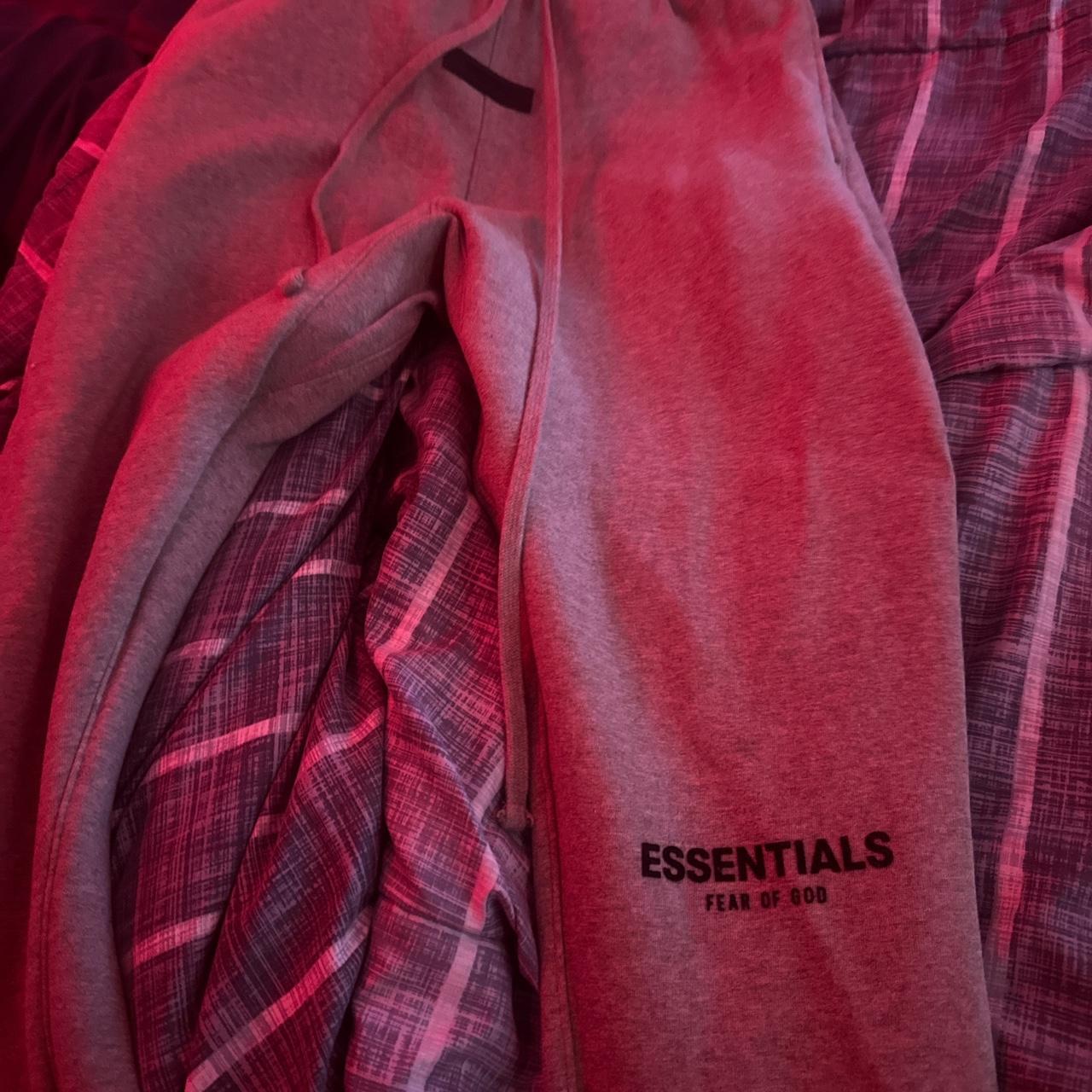 Fear of God Essentials grey joggers CASHAPP... - Depop