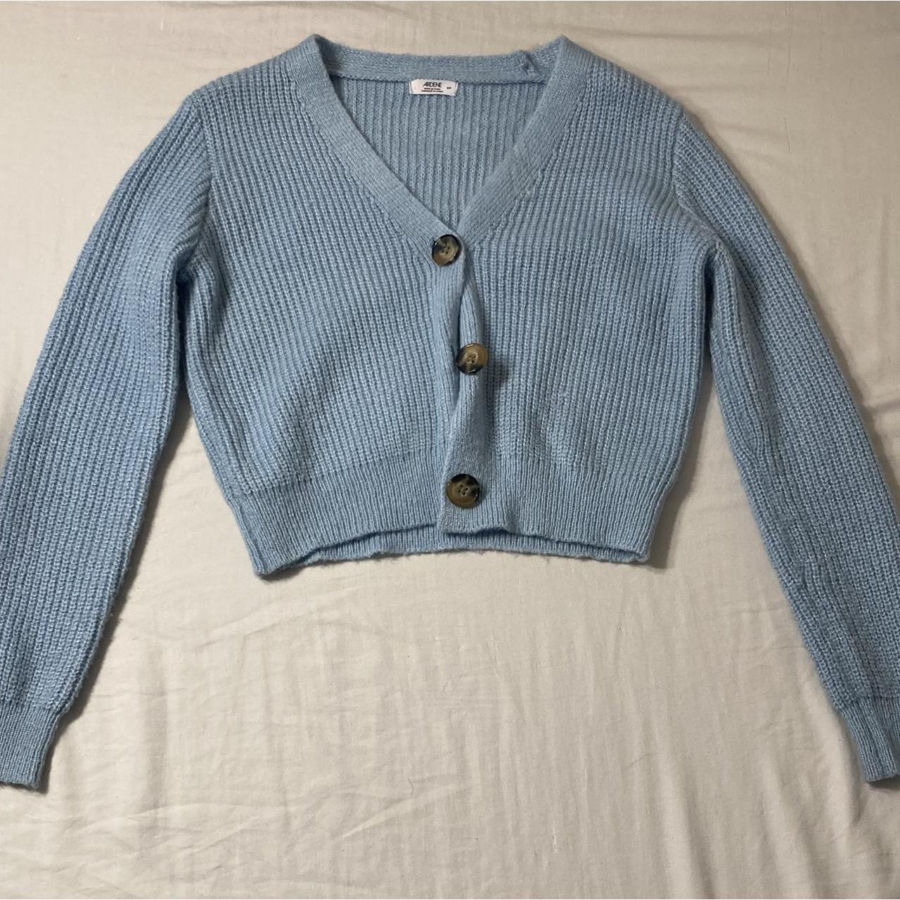 Small blue Ardene button up sweater, never worn and... - Depop