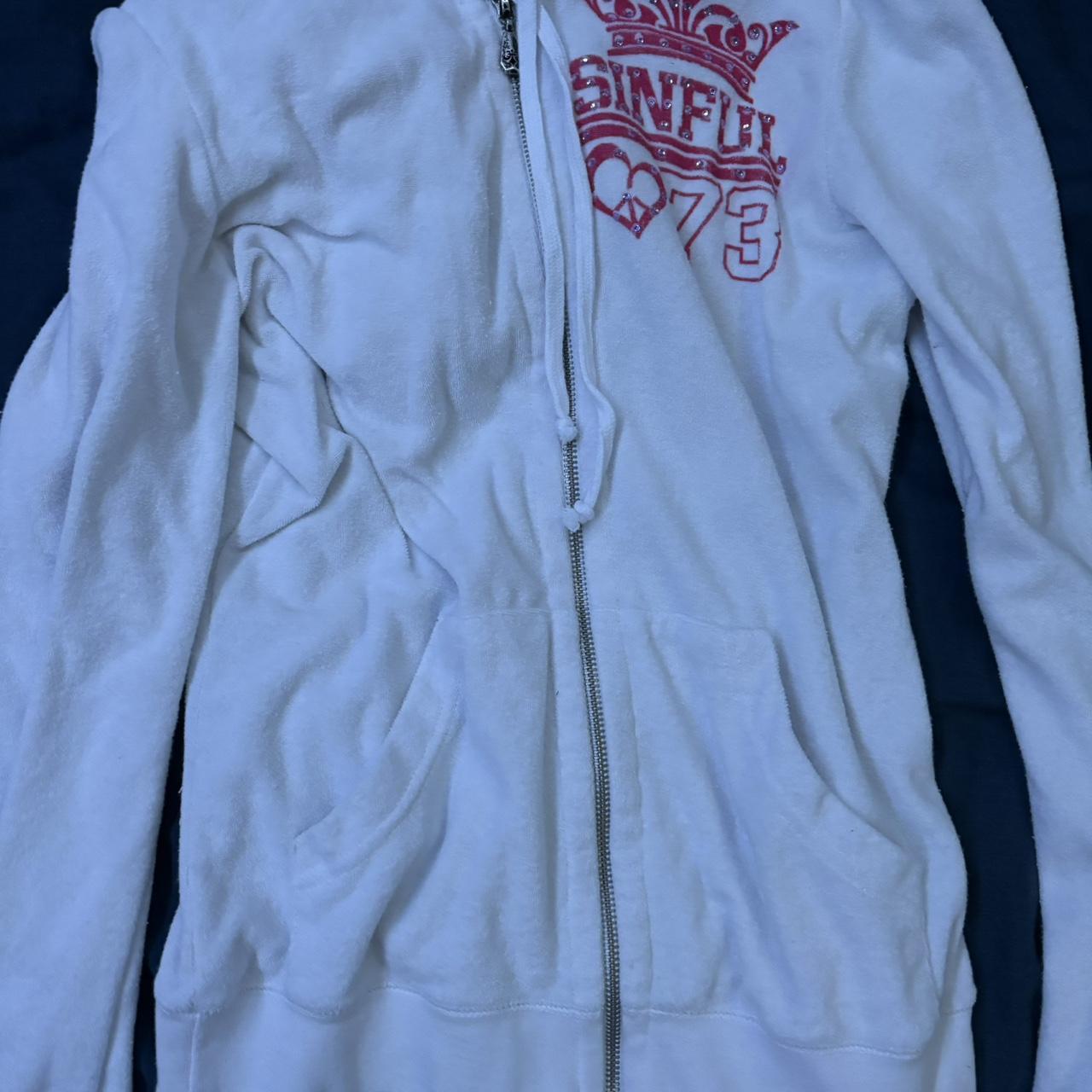 Sinful M cute pink and white skull jacket💝 cool... - Depop