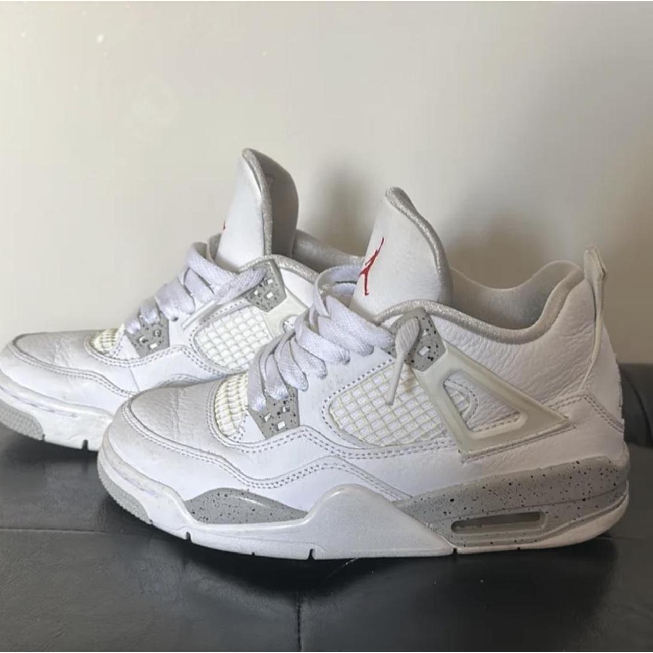 White oreo Jordan 4s SIZE 4.5 BOYS #whiteoreo ... - Depop