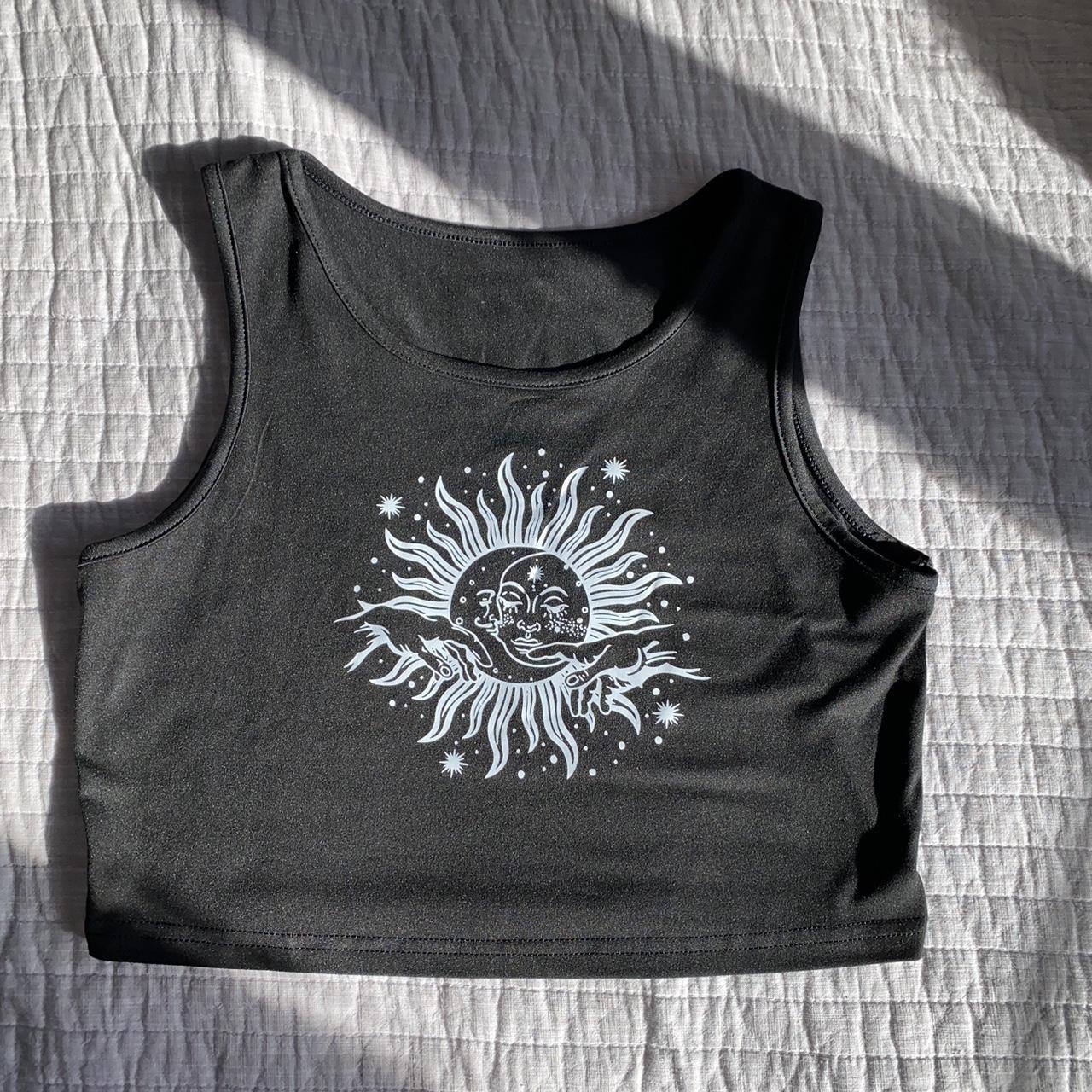 Sun & Moon Crop Top. Super cute and never worn.... - Depop