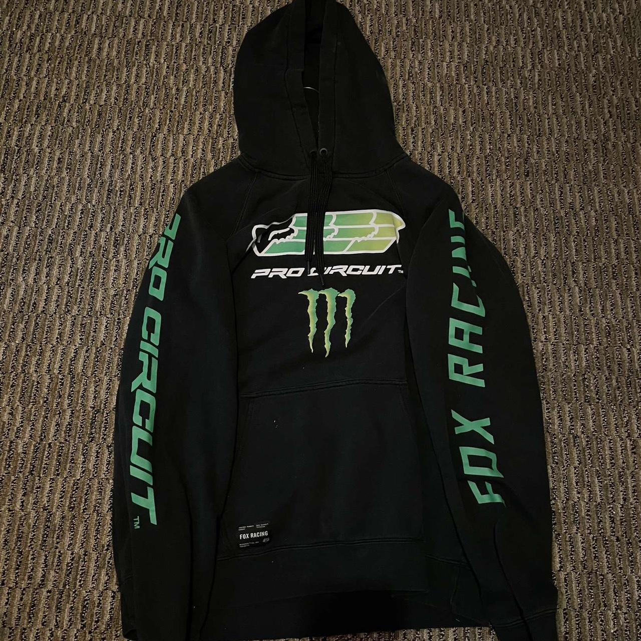 Fox x monster racing hoodie 30$LG - Depop