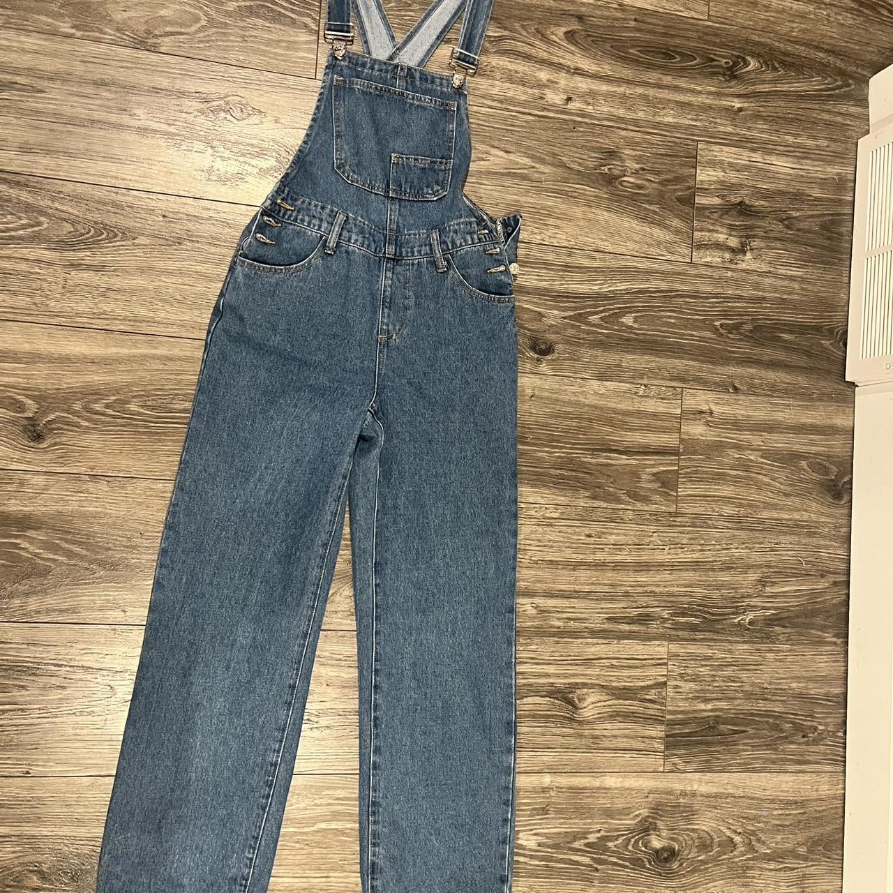 edikted denim overalls size s super cute barely worn | Depop