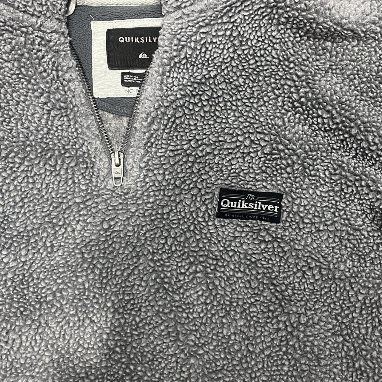 Small grey fluffy quicksilver jumper - Depop