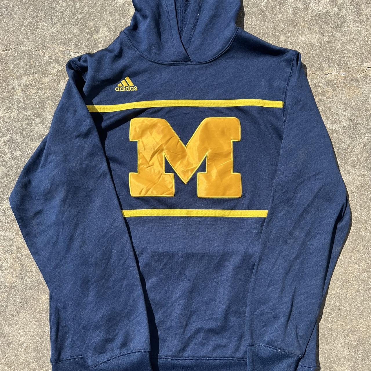 Navy and yellow Vintage Adidas Michigan Wolverines... | Depop