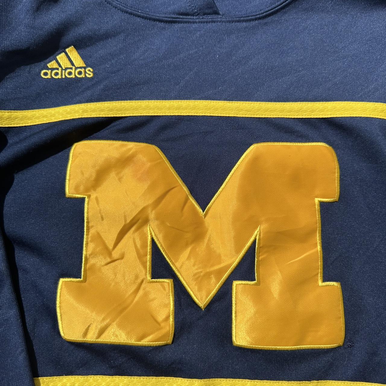 Navy and yellow Vintage Adidas Michigan Wolverines... | Depop