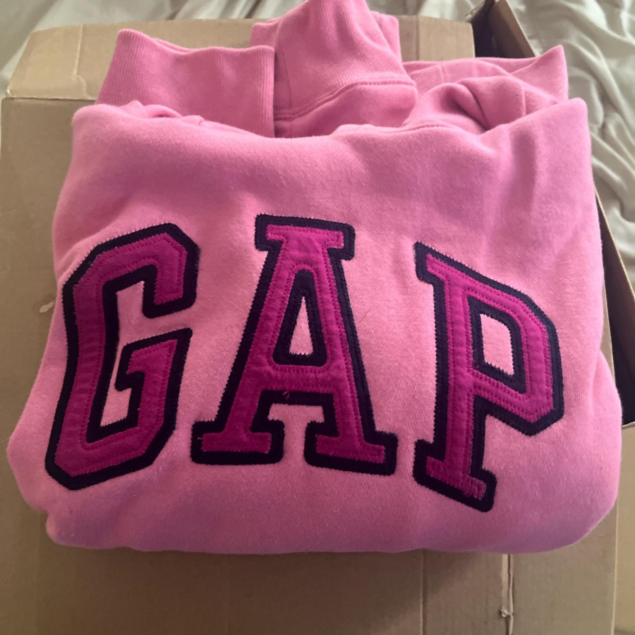 pink gap hoodie size medium worn once #gap #hoodie... - Depop