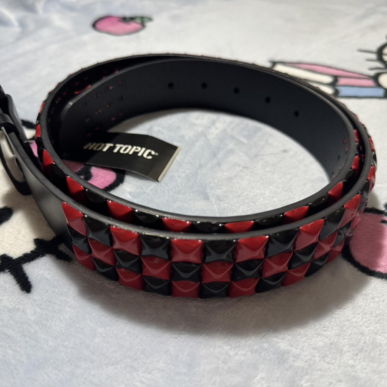 ᡣ𐭩 black and red studded belt ᡣ𐭩 never... | Depop