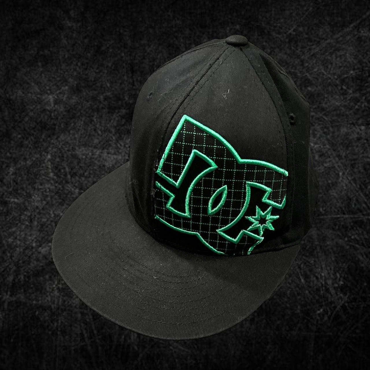 Insane Y2K DC Shoes Green Grid Flex-Fit Hat Size... | Depop