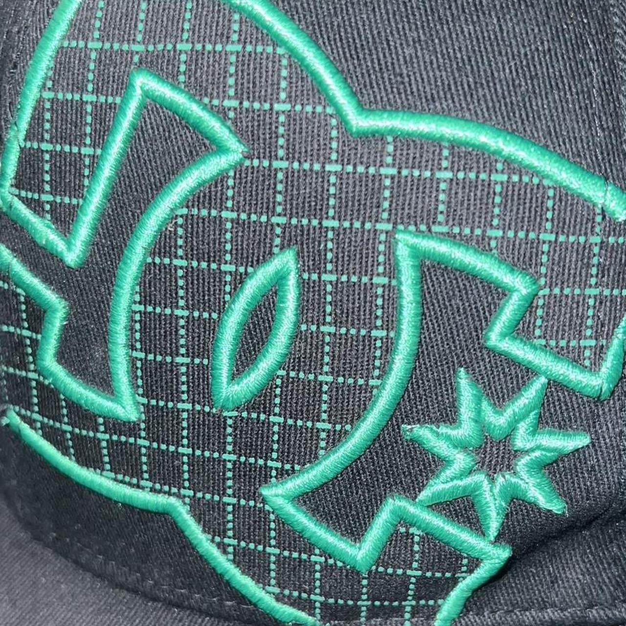 Insane Y2K DC Shoes Green Grid Flex-Fit Hat Size... | Depop
