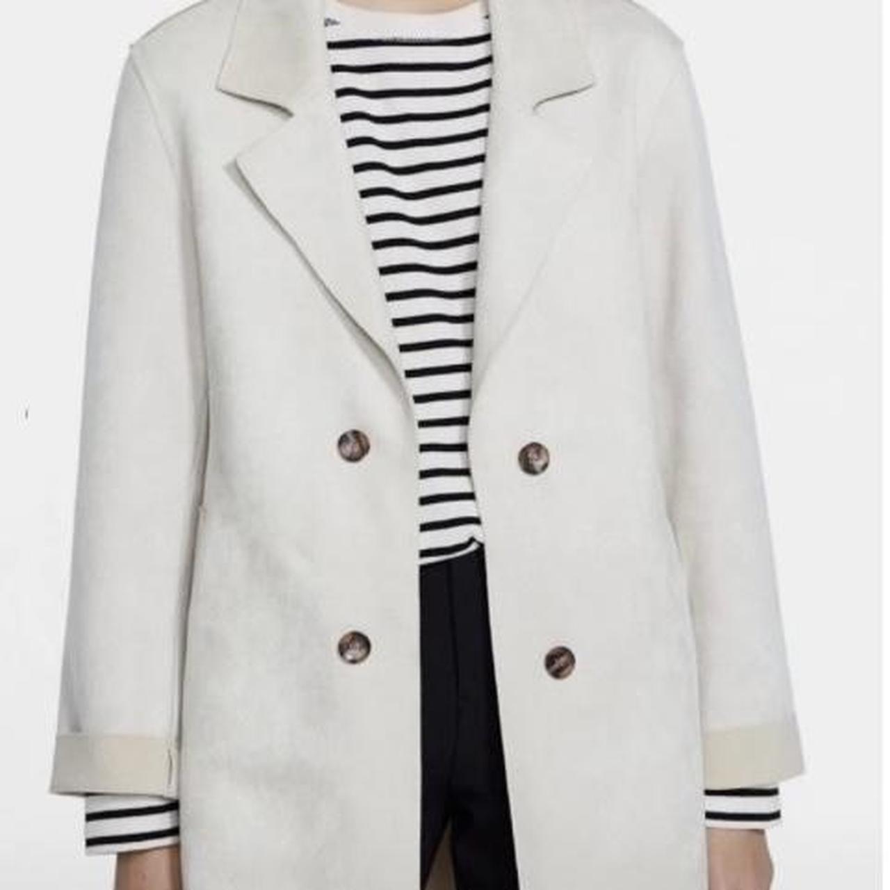 Faux suede coat. Never worn! - Depop