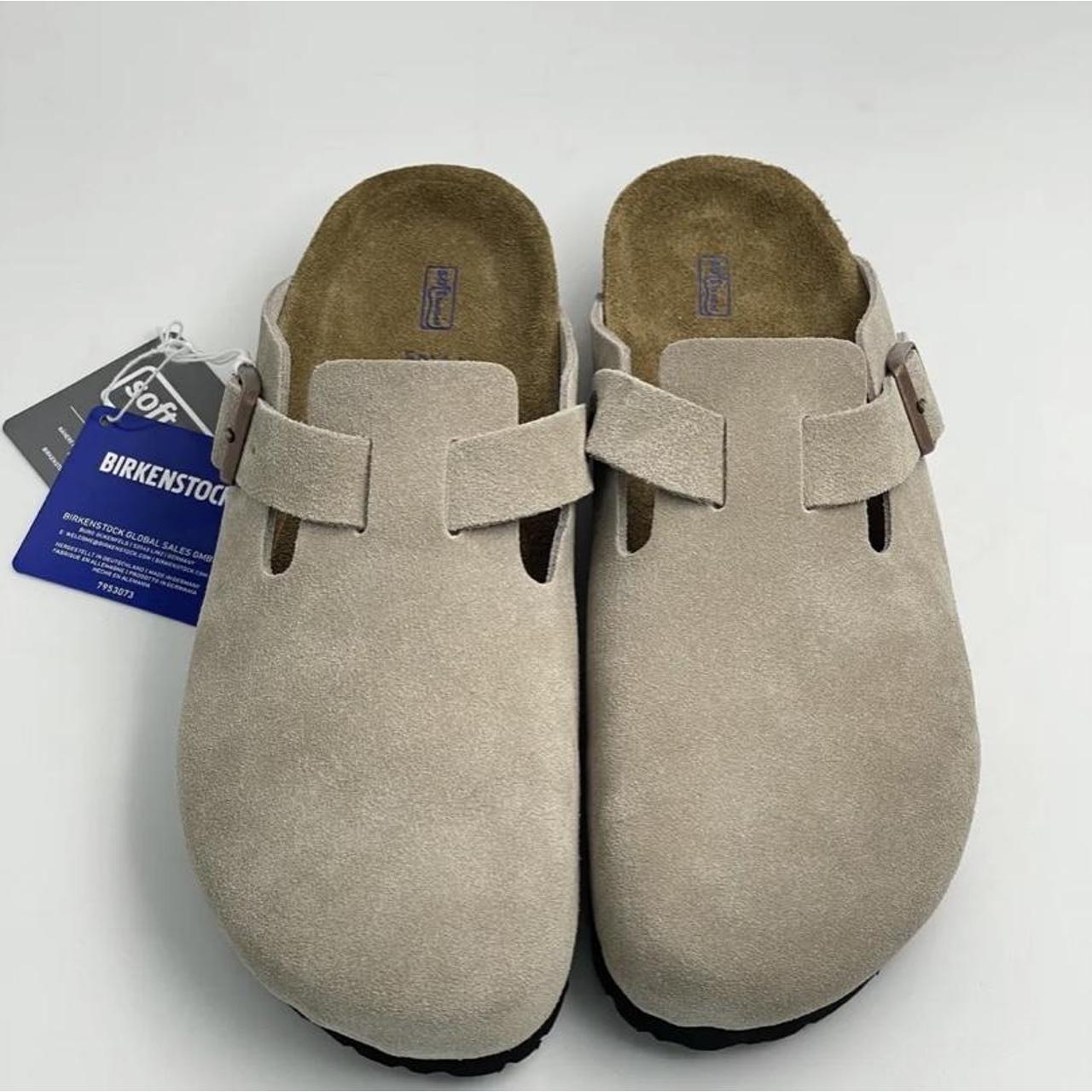 Birkenstock Boston Clogs Taupe Color With Suede... - Depop