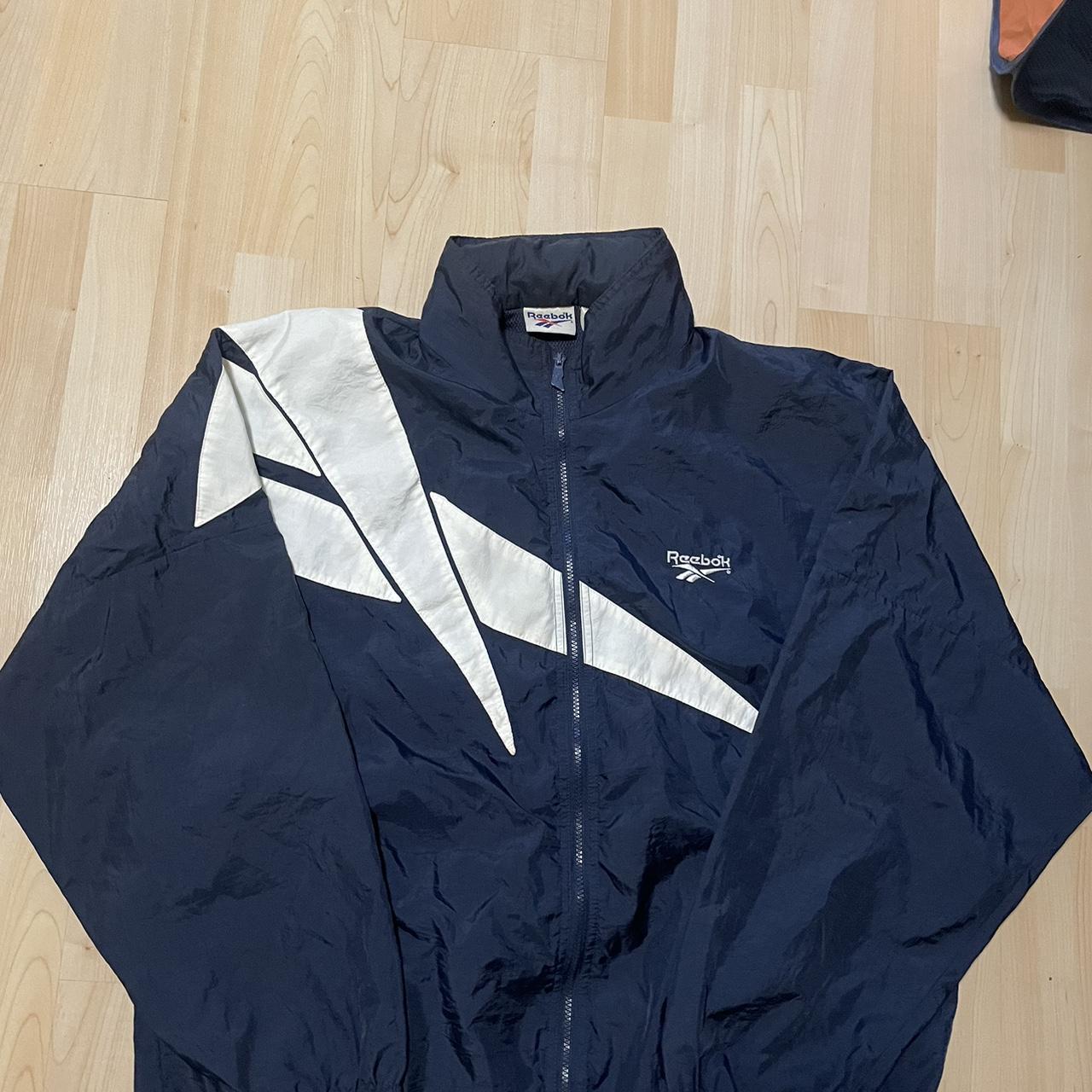 Reebok Blue Windbreaker Jacket Vintage/90s Mens Size XL - Depop