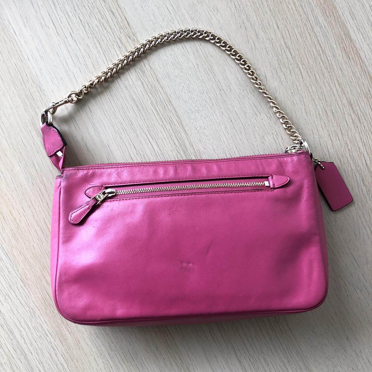 Authentic Coach Pink Quilted Leather Chain Shoulder... - Depop