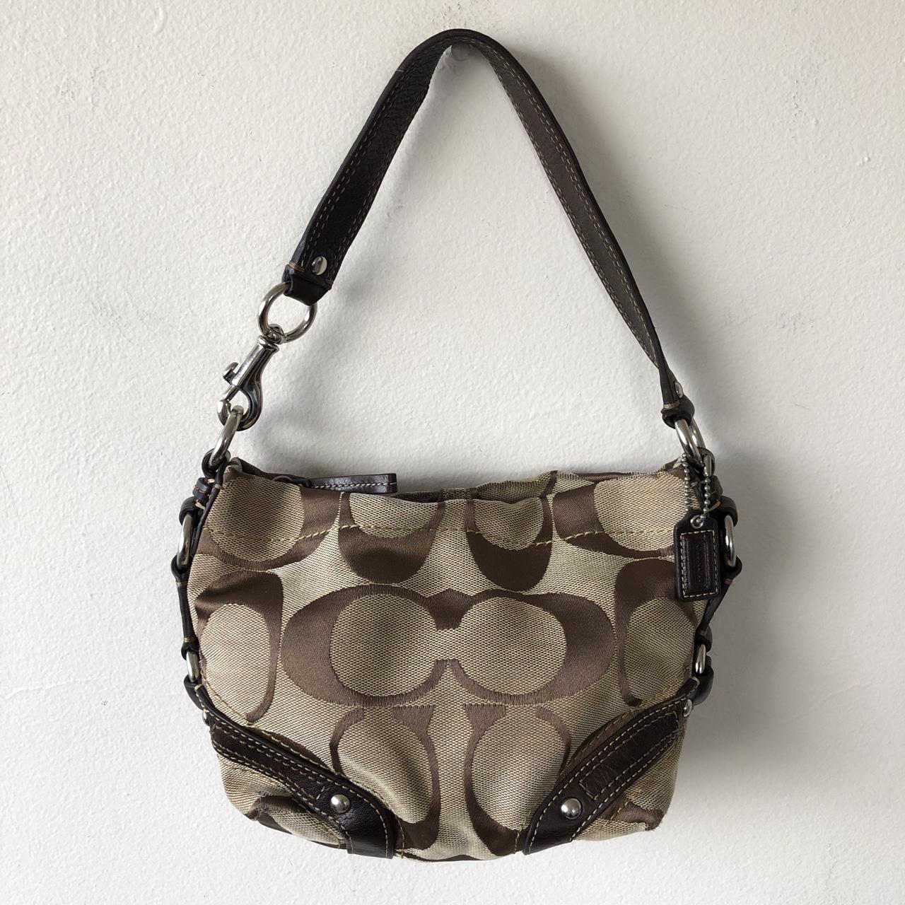 Authentic Coach Signature Canvas Mini Shoulder Bag... - Depop