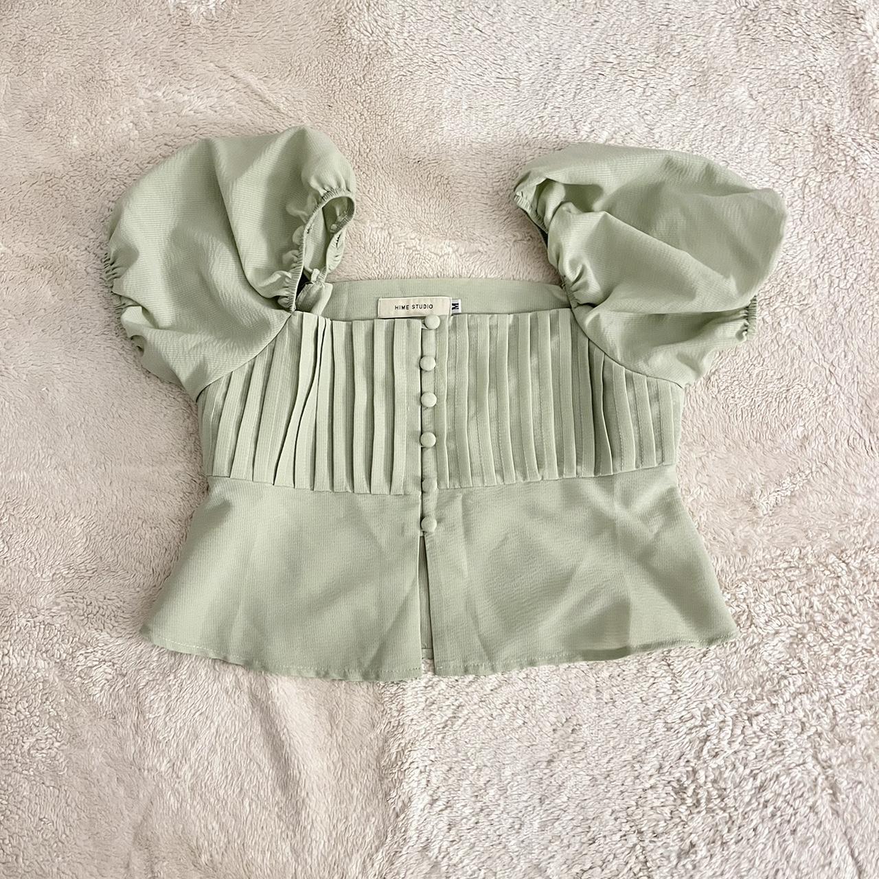 cute light green top this is so girly and the green... - Depop