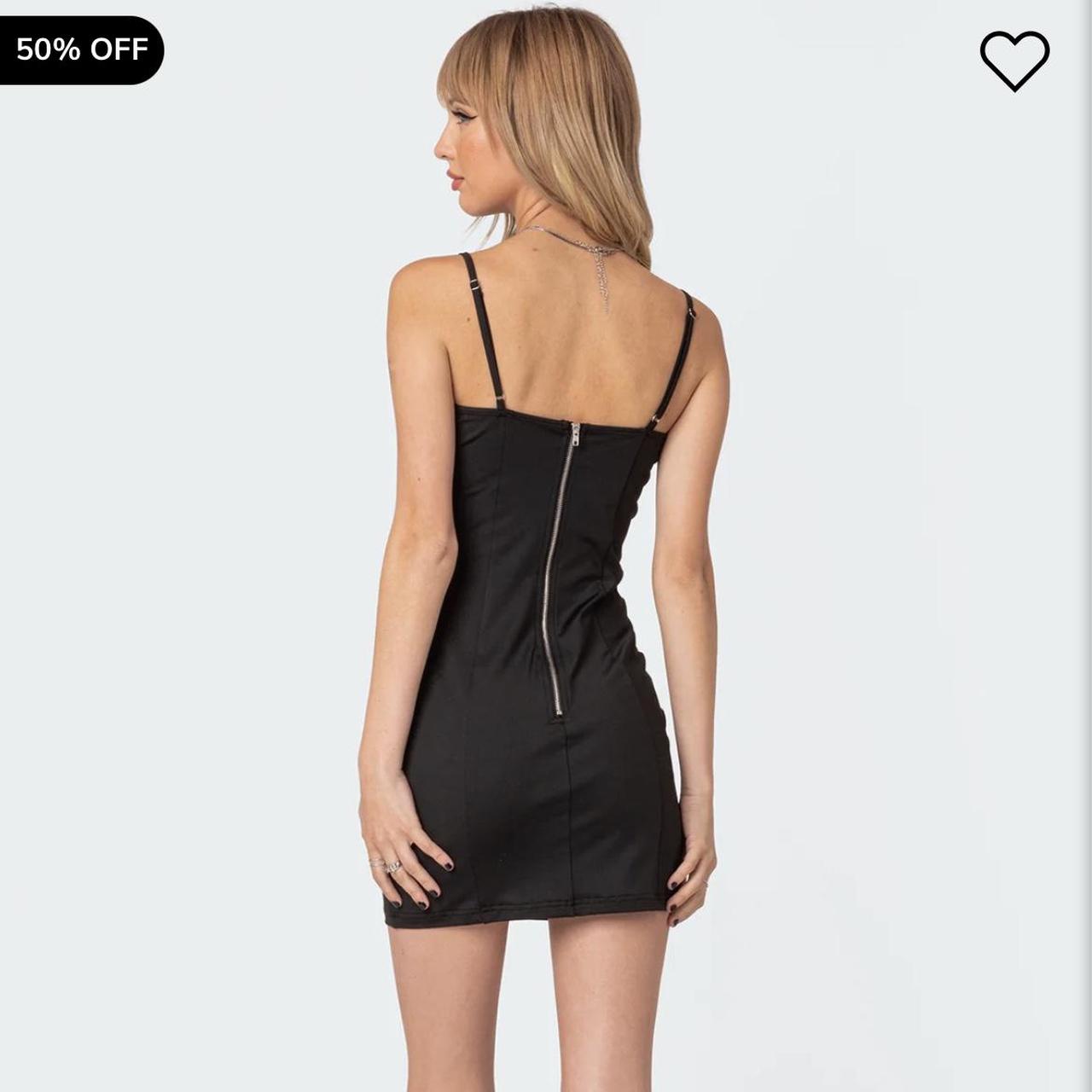 super cute edikted dress this is a black bodycon... - Depop