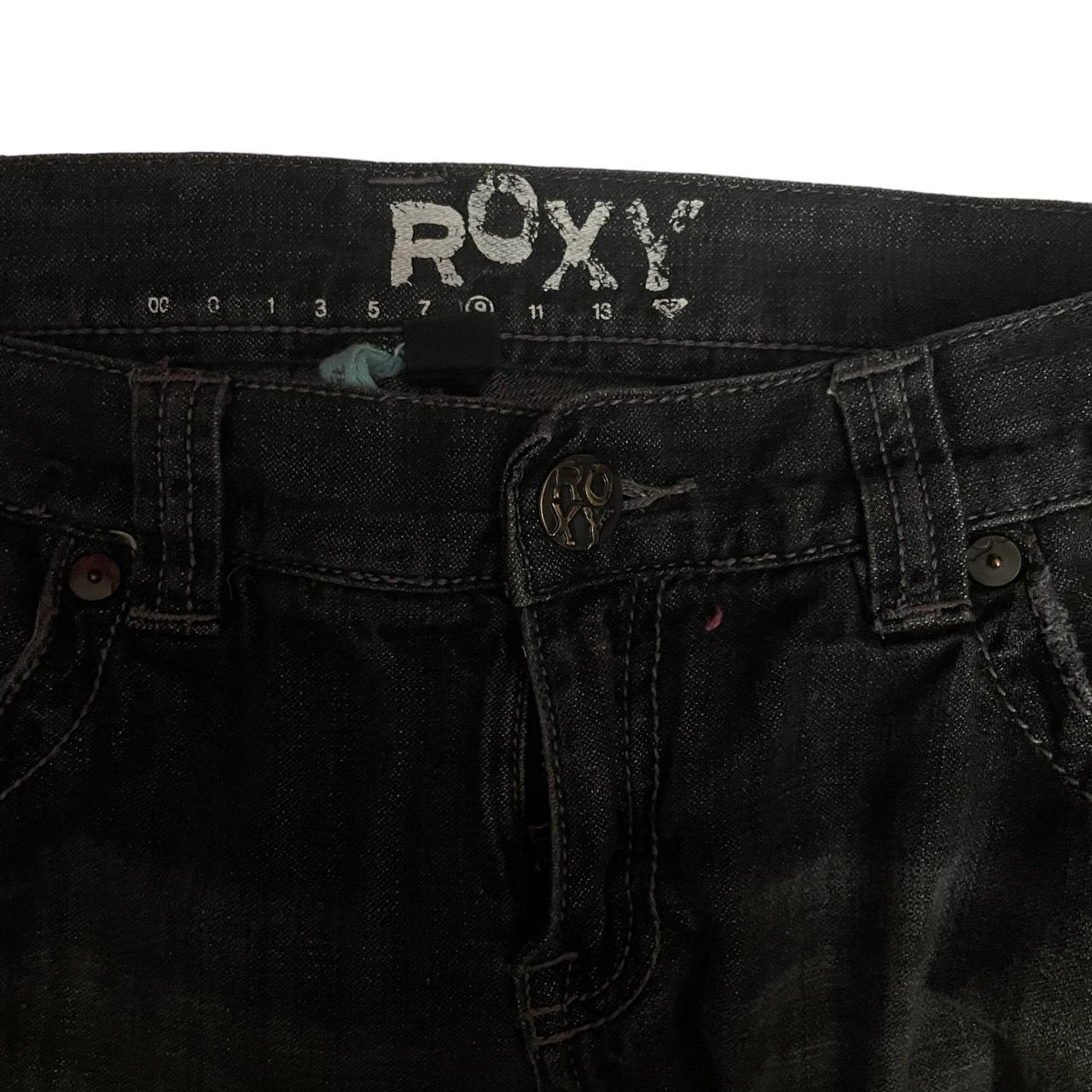 Vintage black flared roxy jeans y2k no... - Depop