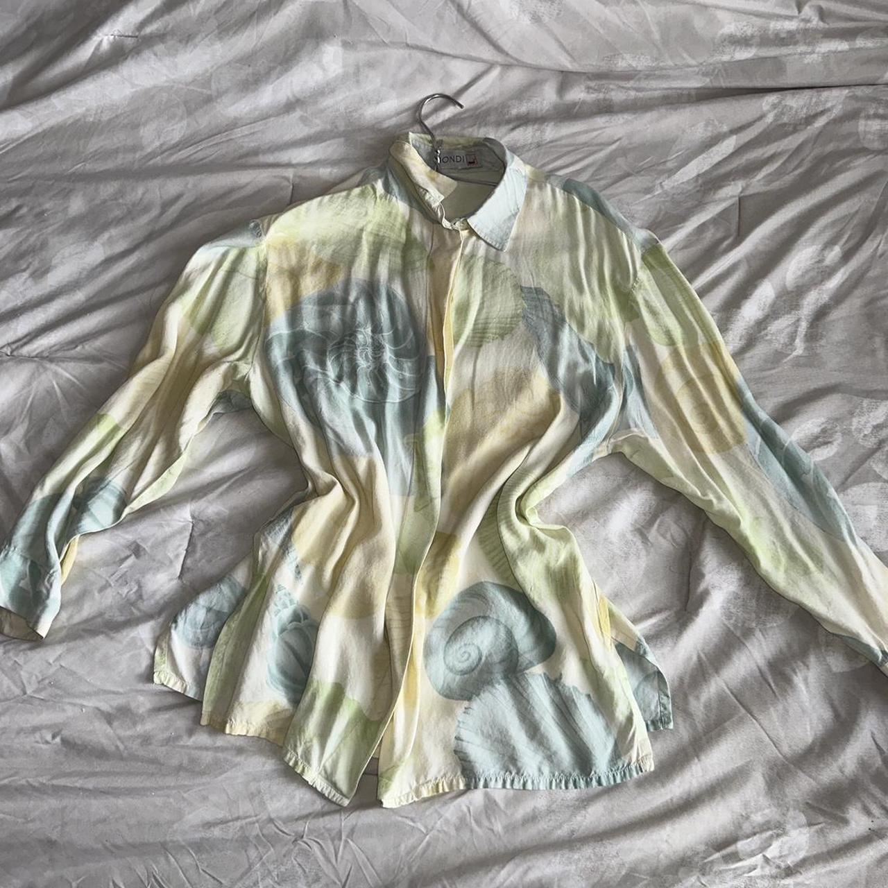gorgeous seashell print blouse this lightweight,... | Depop