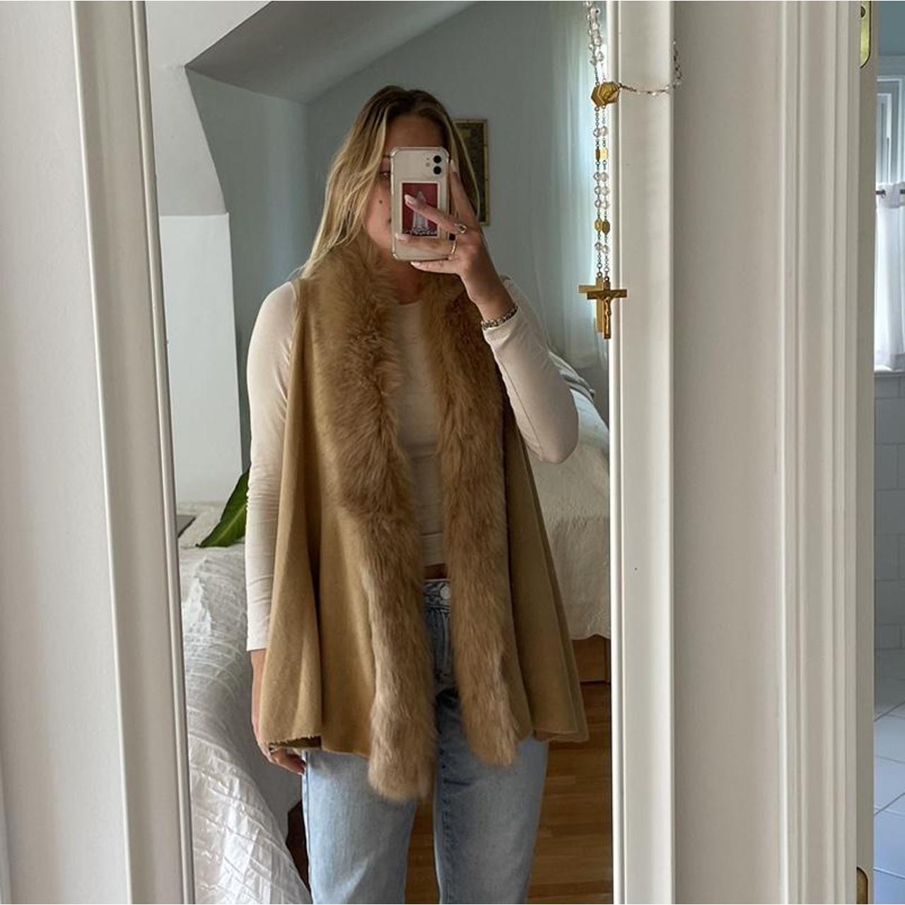 ZARA fur vest! Perfect condition! Fur sweater vest!... - Depop