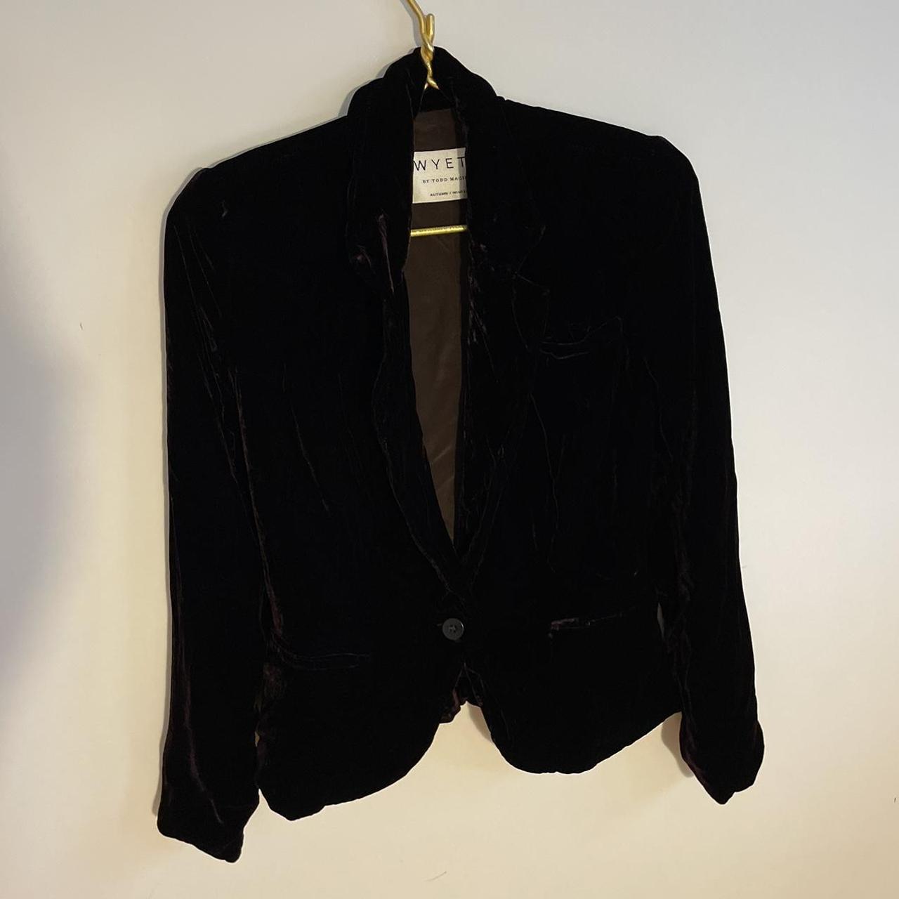 Maroon velvet blazer! WYETH by Todd Magill autumn/... - Depop