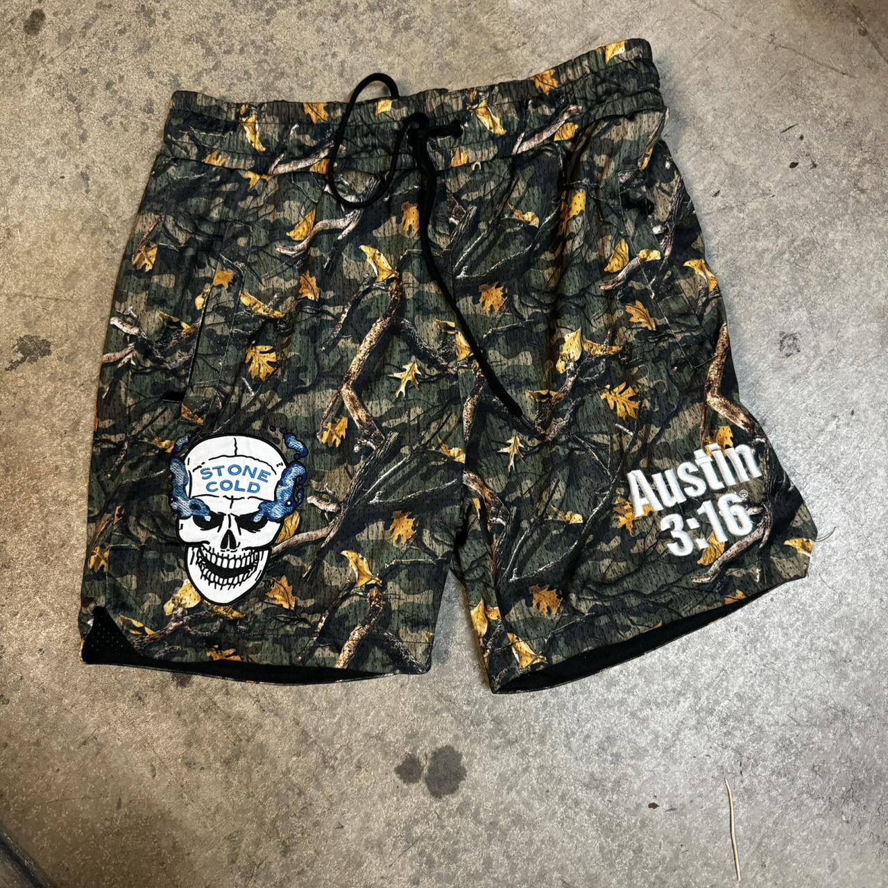 Stone Cold Steve Austin camo shorts #WWF #Wrestling - Depop