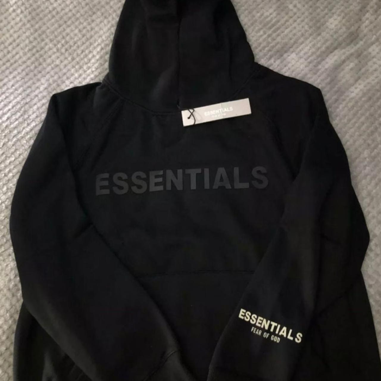 Black Essentials Hoodie "Fear of God" - Depop