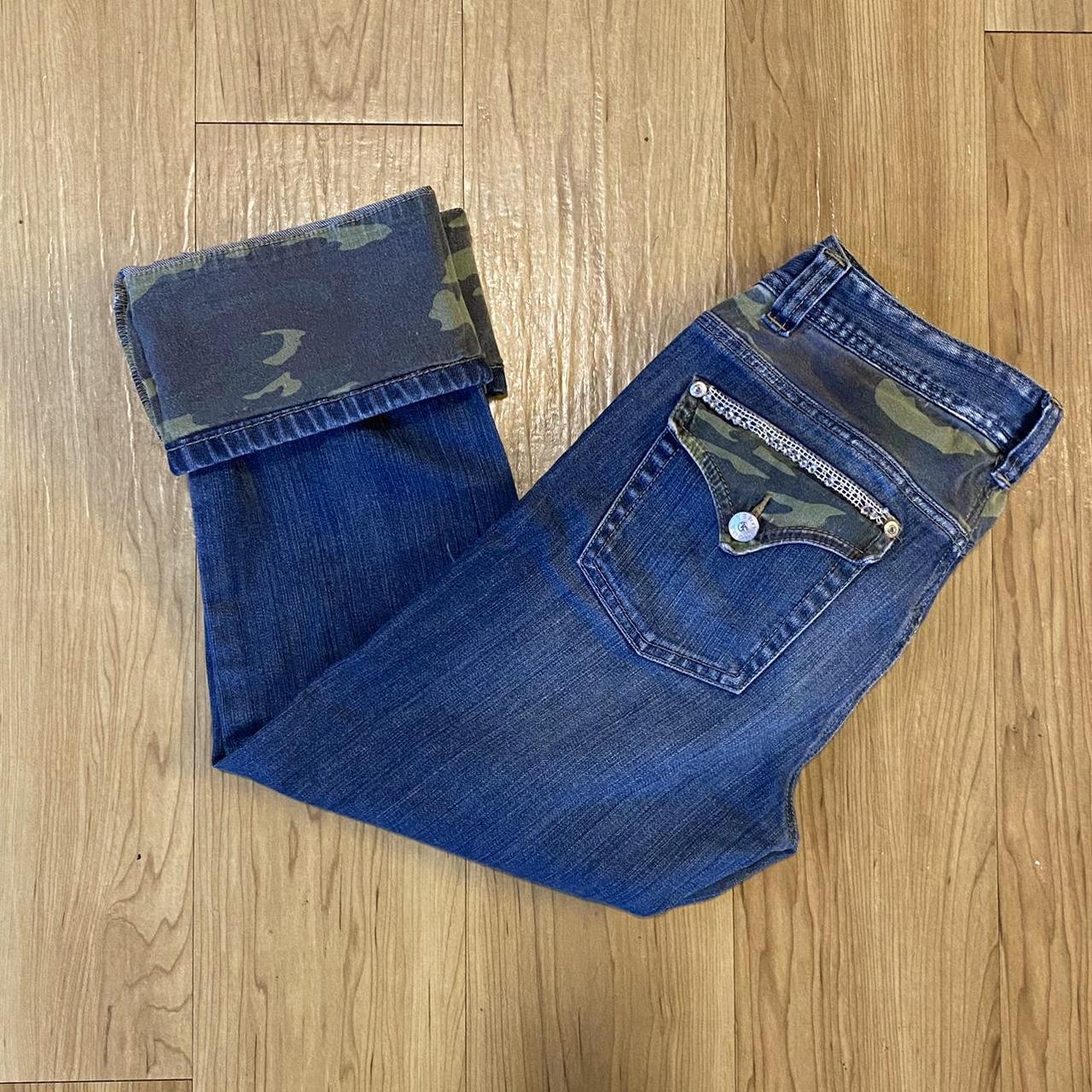 Jenious camo capri jeans Waist 26” - Depop