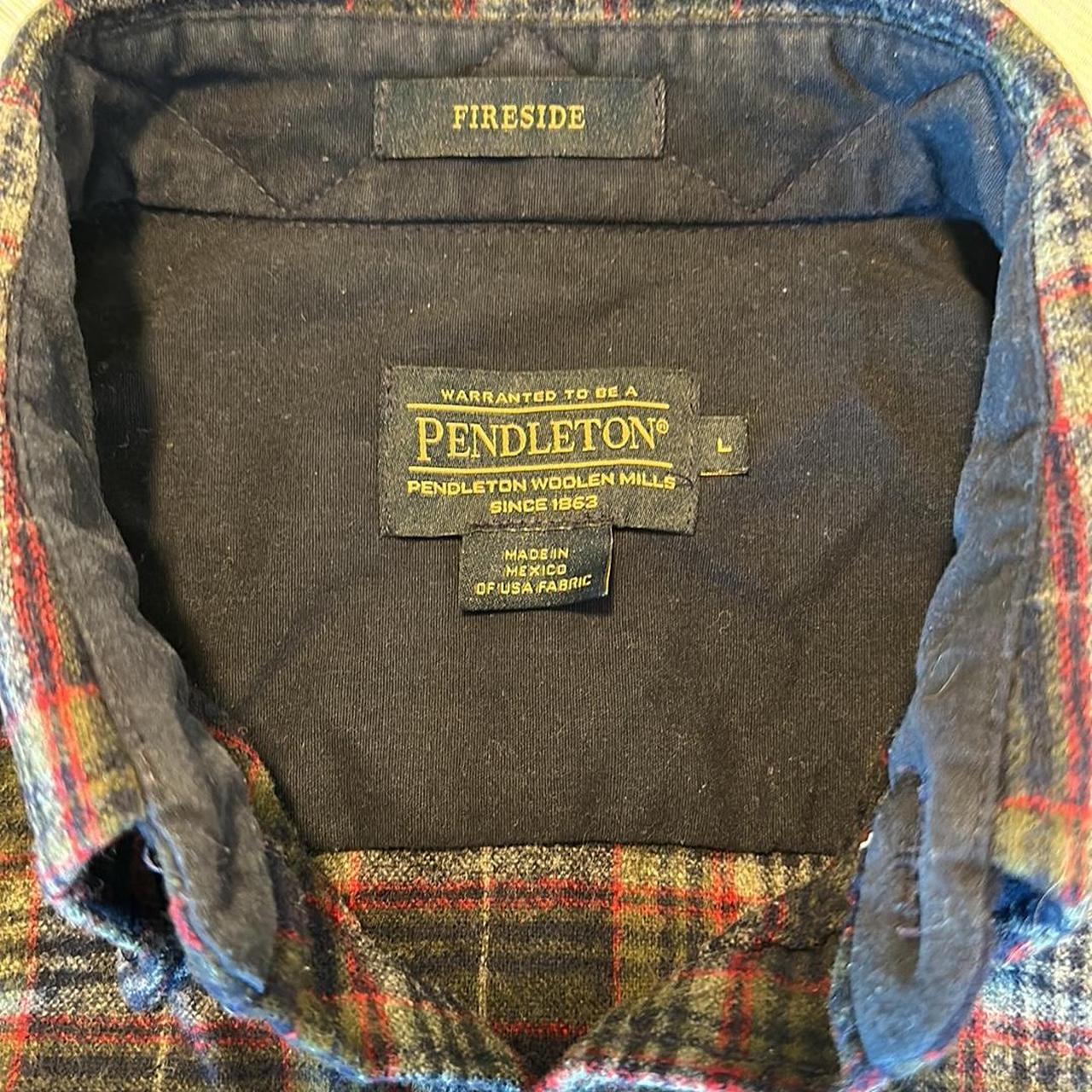 Size L, Pendleton Wool Shirt. Blue Plaid. - Depop