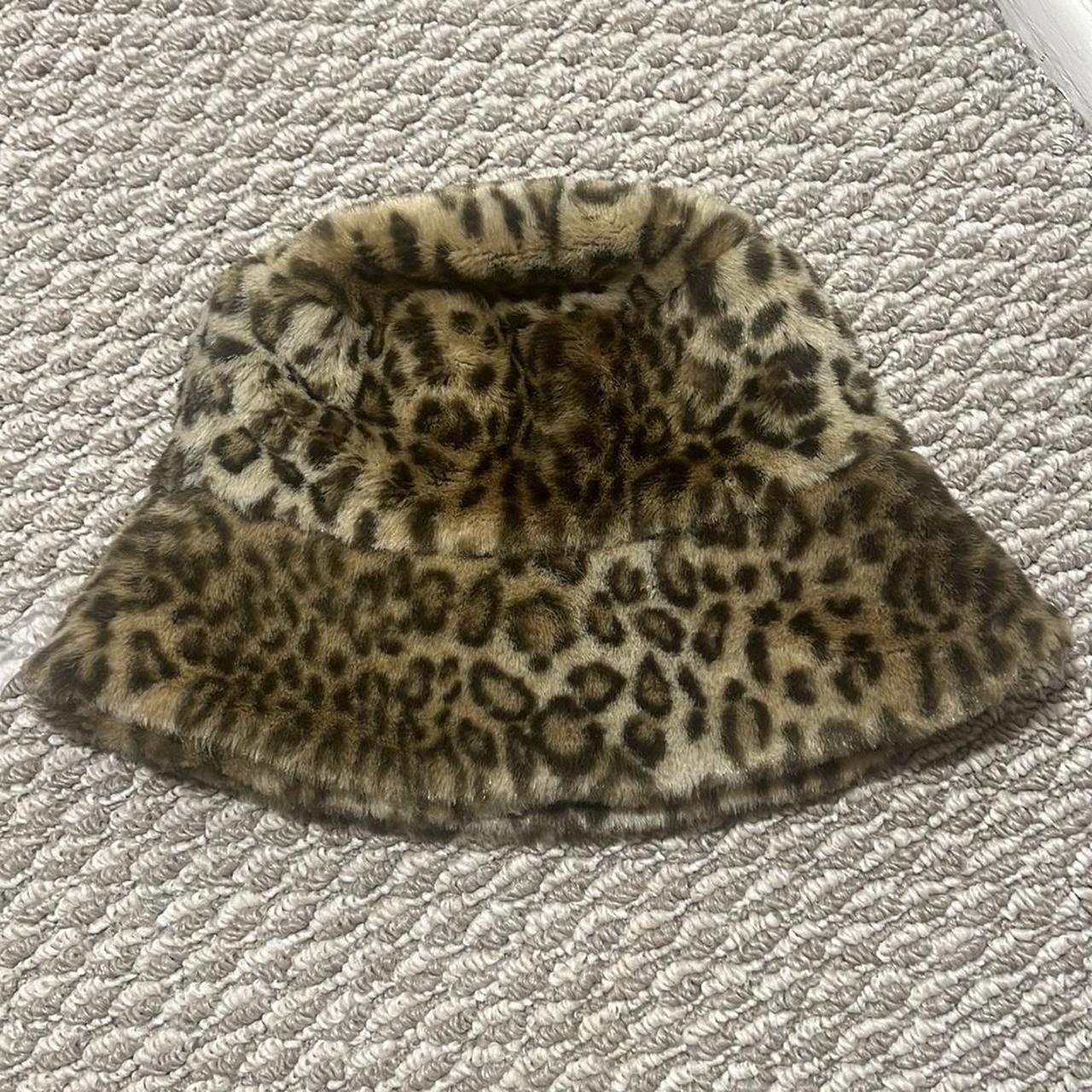 Fuzzy Leopard/Cheetah Bucket Hat Very warm and... - Depop