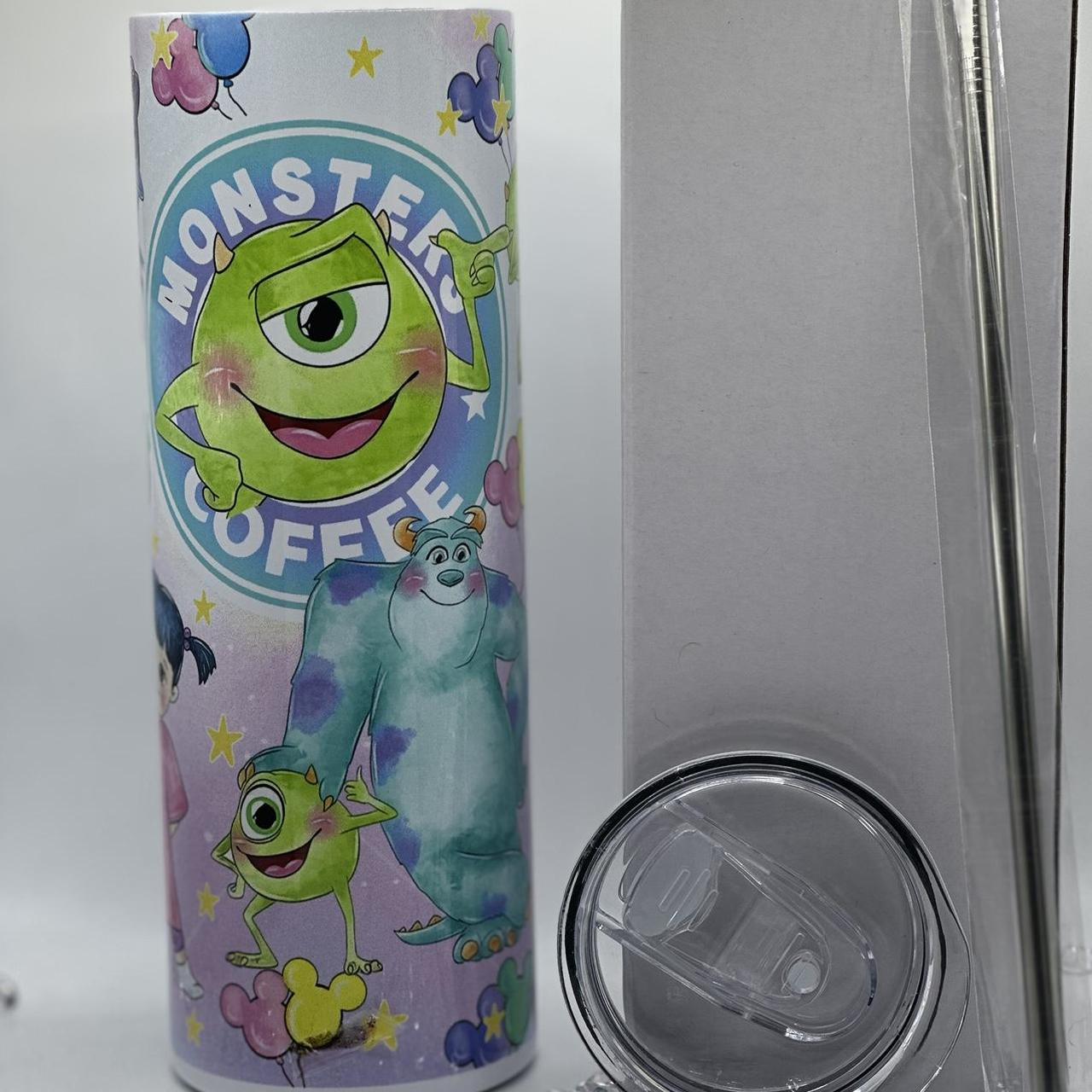 Monsters inc 20oz tumbler with lid and straw comes... - Depop
