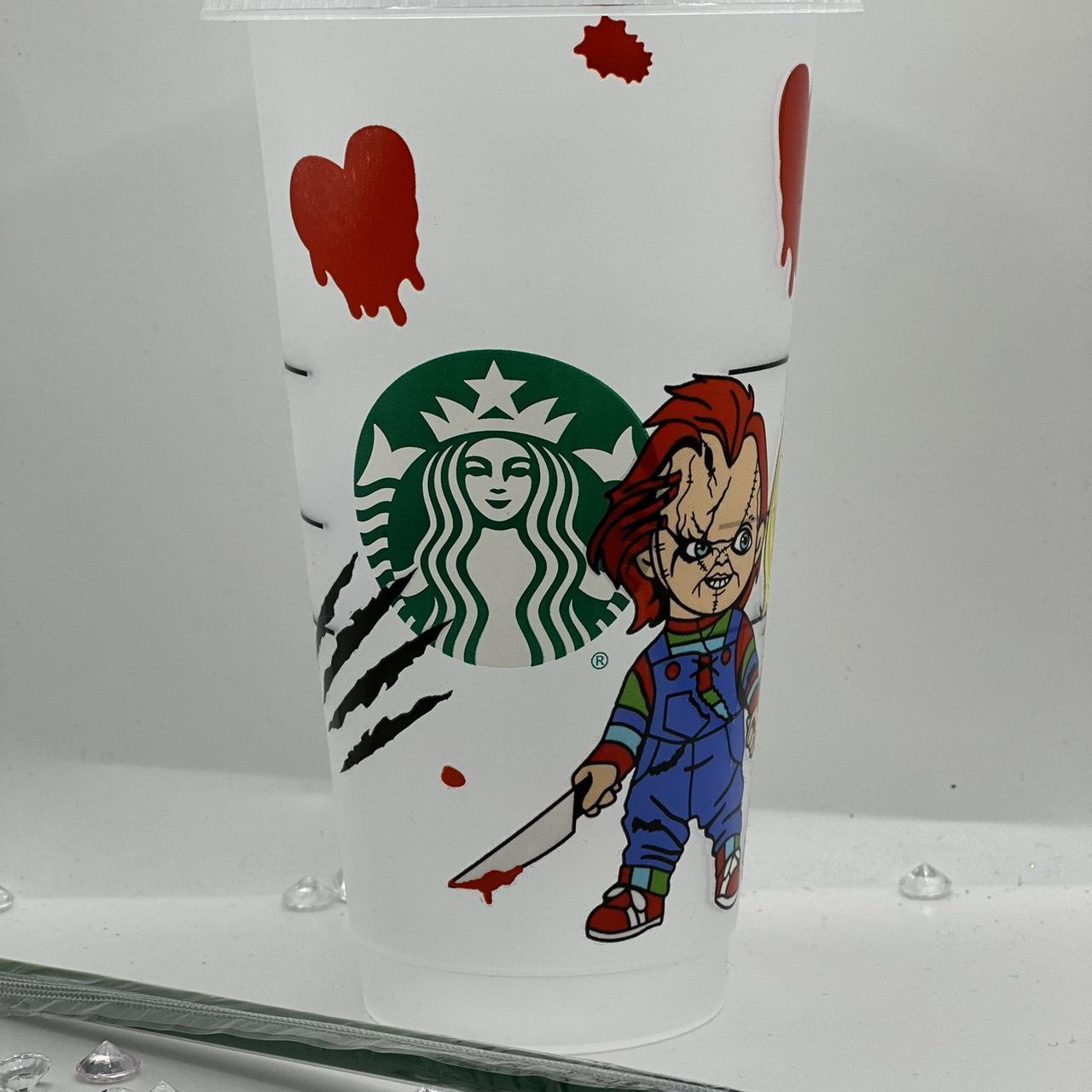Chucky and Chucky bride Starbucks cup 24 oz with... - Depop