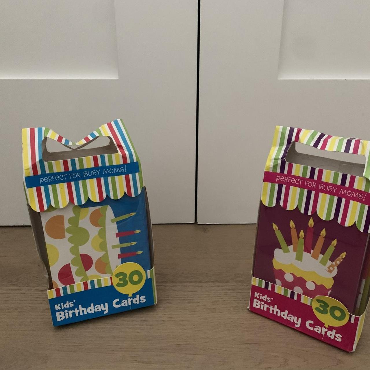 2 x multi-coloured birthday cards for kids each pack... - Depop