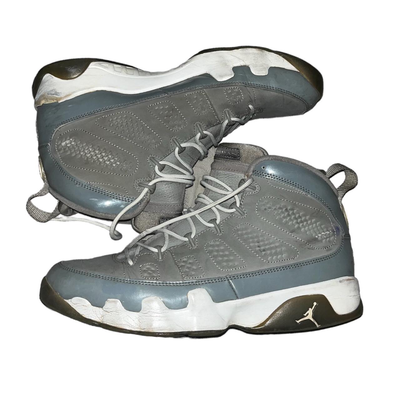 Air Jordan nines Wolf gray scuffs and paint chipping... - Depop