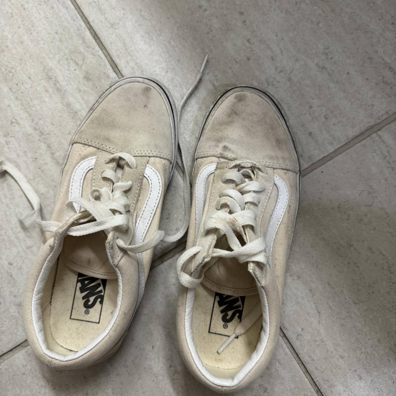 Cream colored Vans sneakers - Depop