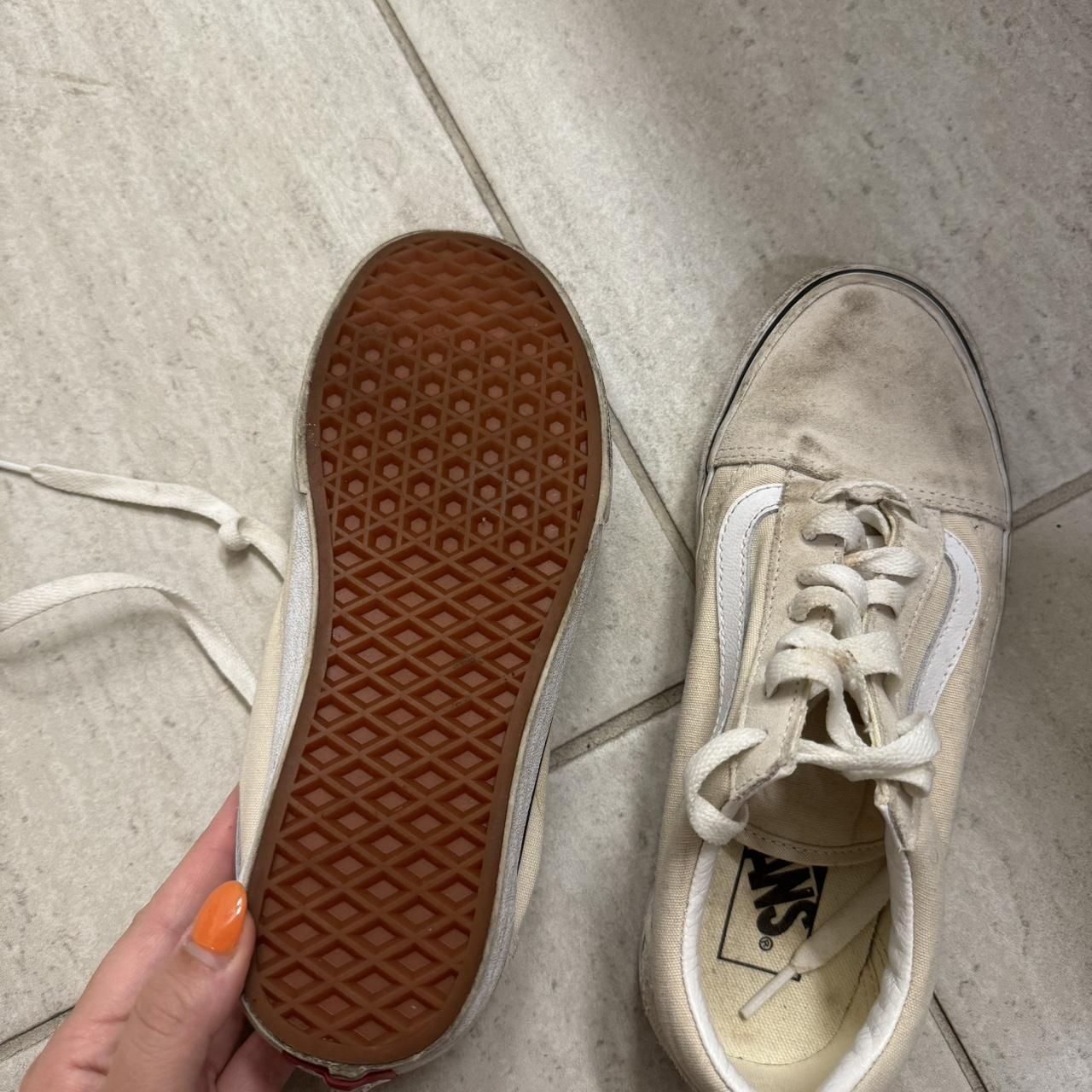 Cream colored Vans sneakers - Depop