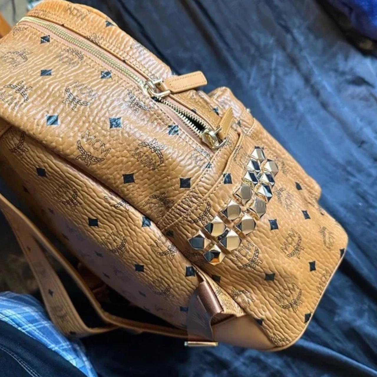 brown mcm backpack well taken care of - Depop