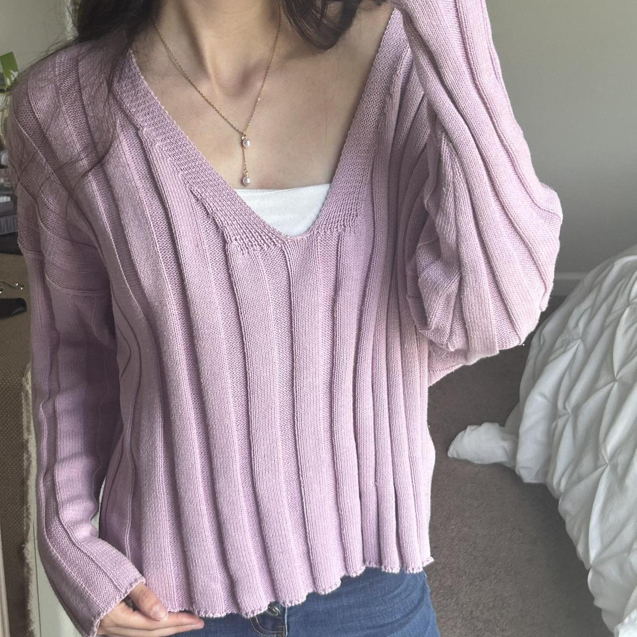 Entro small purple ribbed cropped sweater •Super... - Depop