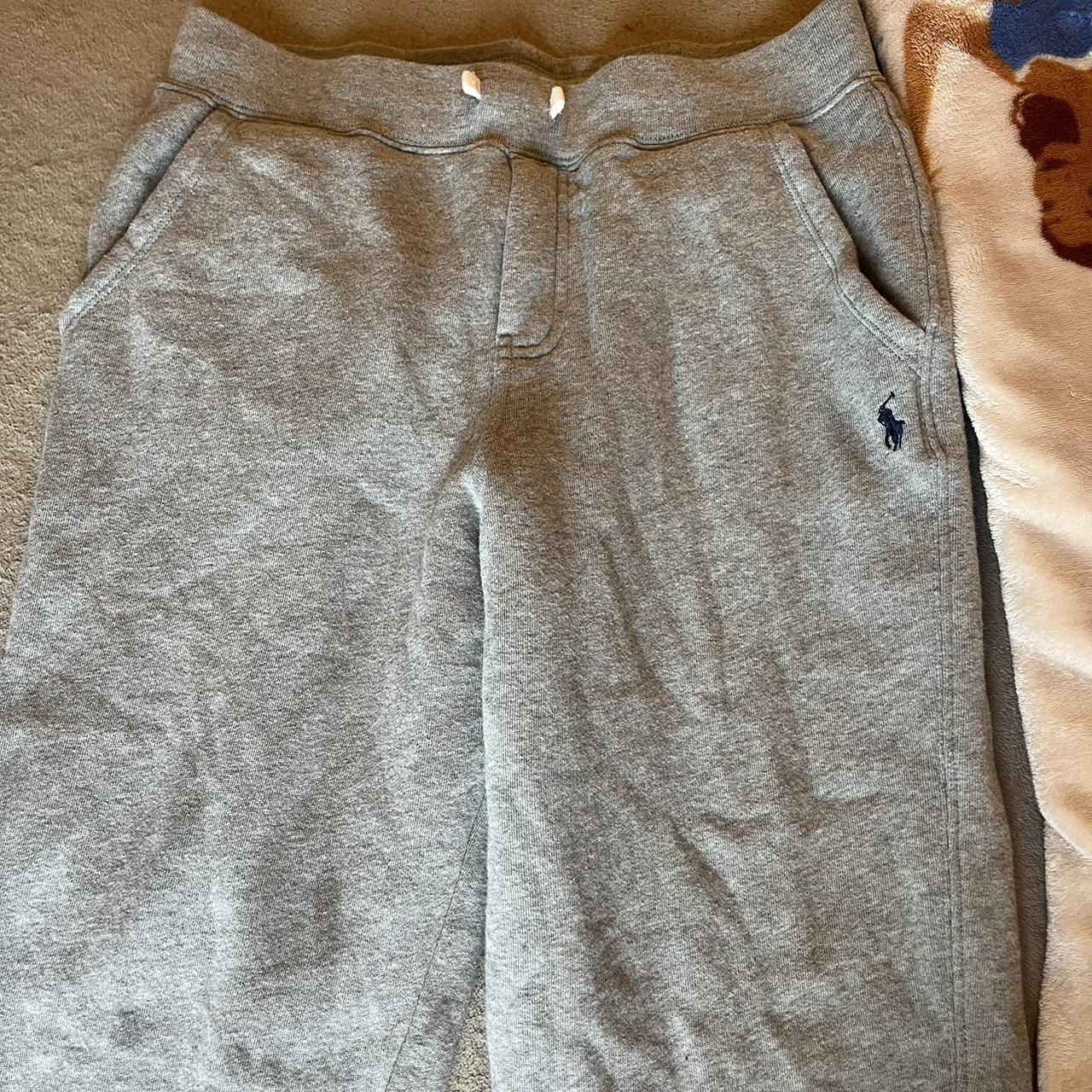 kids size L 12-16 grey polo cuffed sweats... - Depop