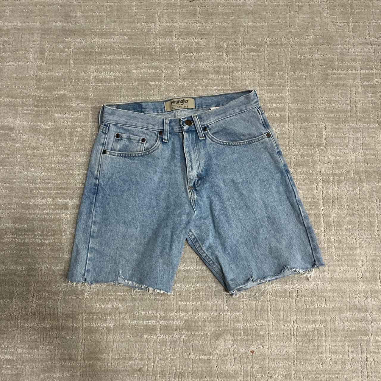 Wrangler jorts Cut short Fit small - Depop