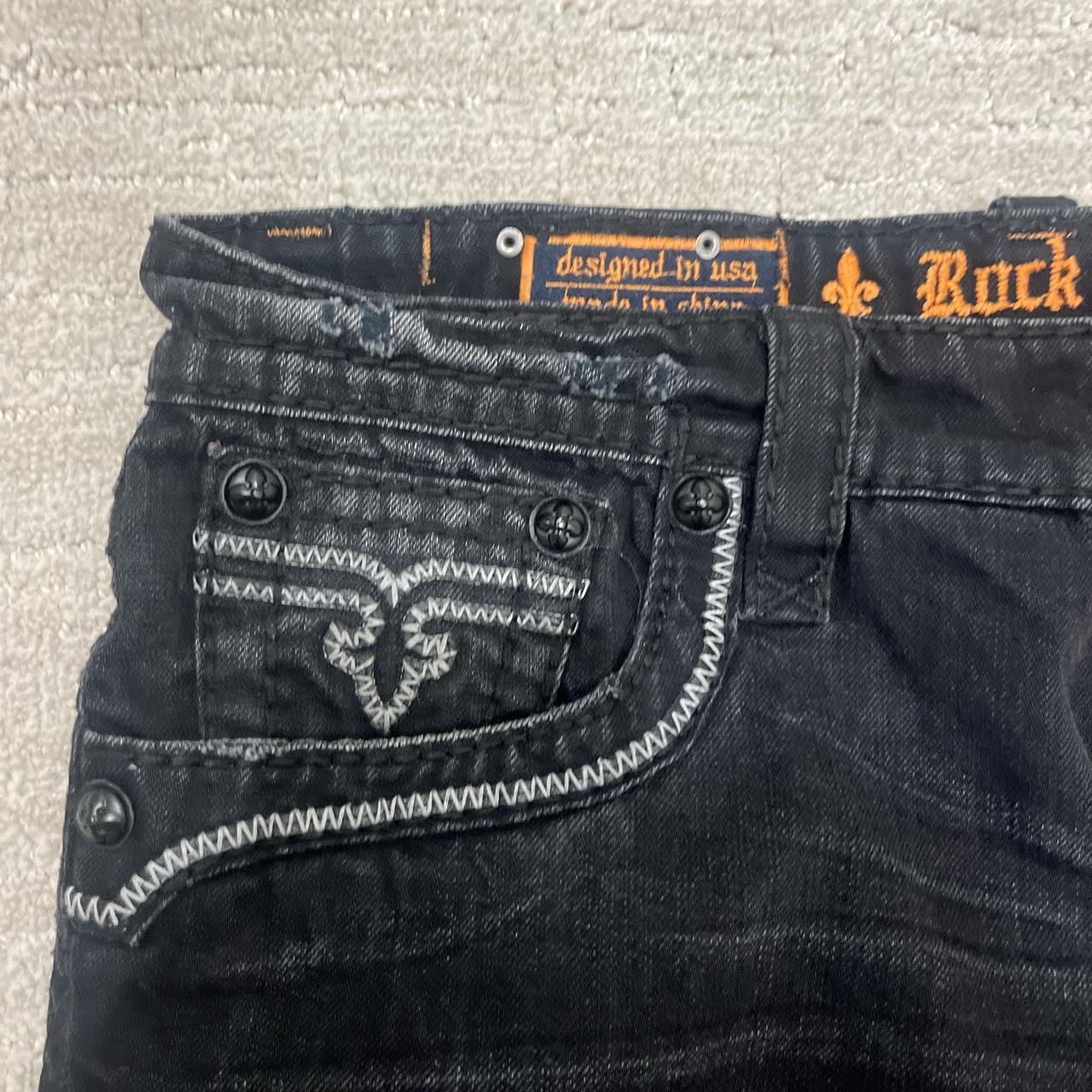 Rock revival jeans black size 36 Made in USA Cut on... - Depop