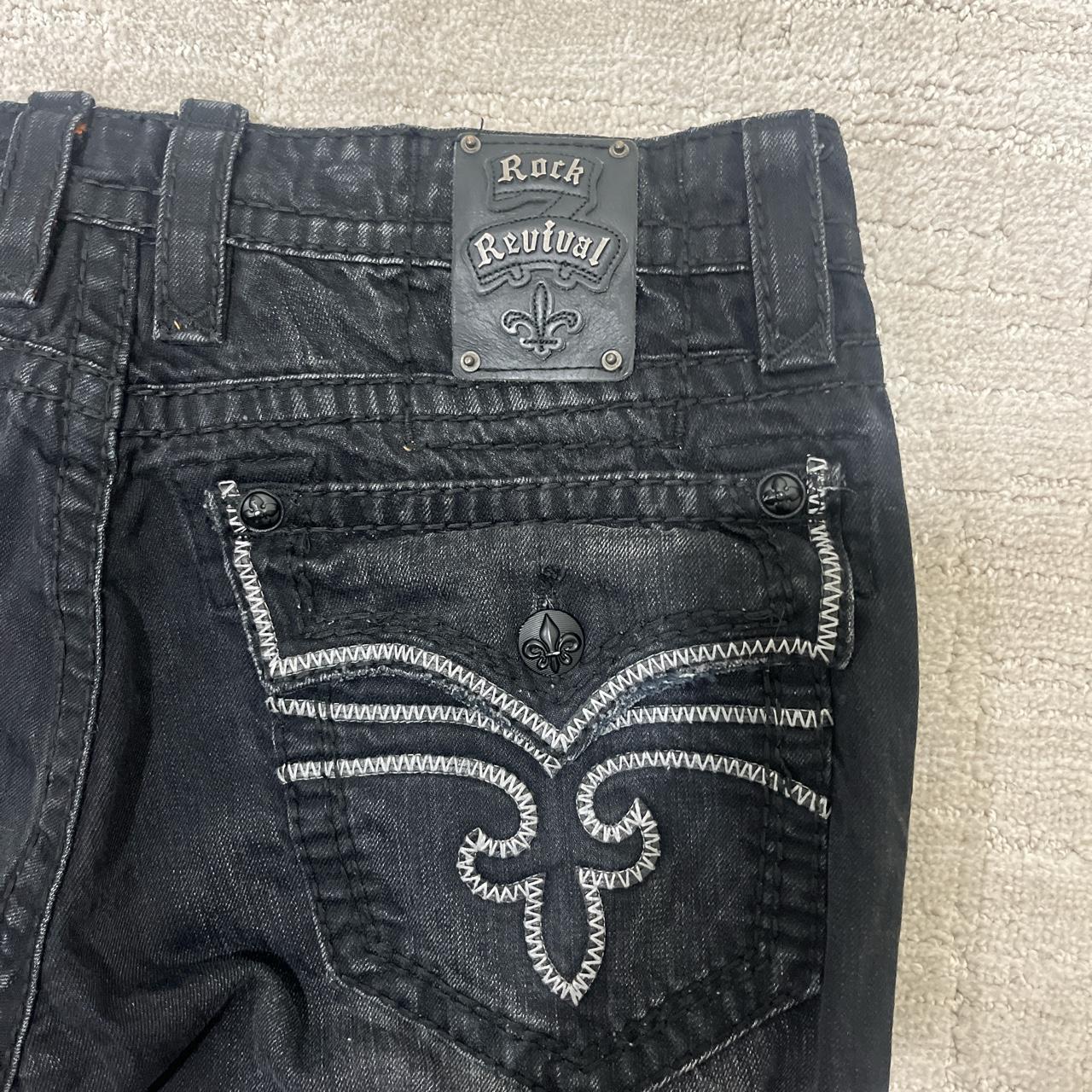 Rock revival jeans black size 36 Made in USA Cut on... - Depop