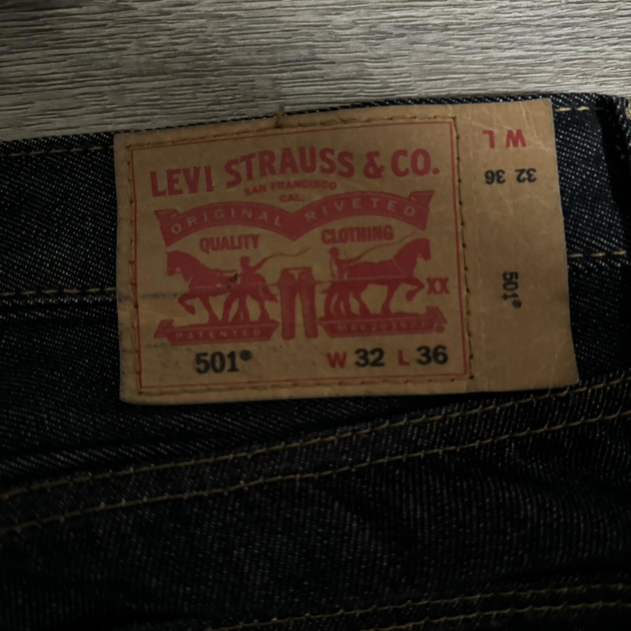 Levis 501 charcoal 32x36 Has stains but can go away... - Depop