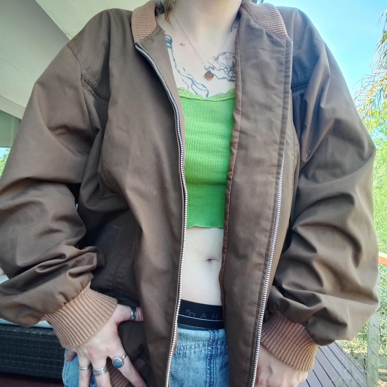 spicer - brown bomber jacket - near mint condition... | Depop