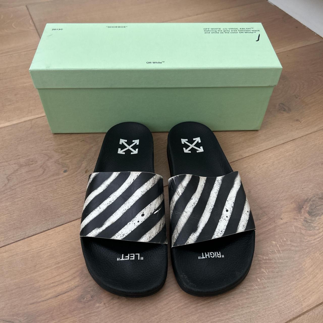 Off White spray slides - worn a little but without... - Depop