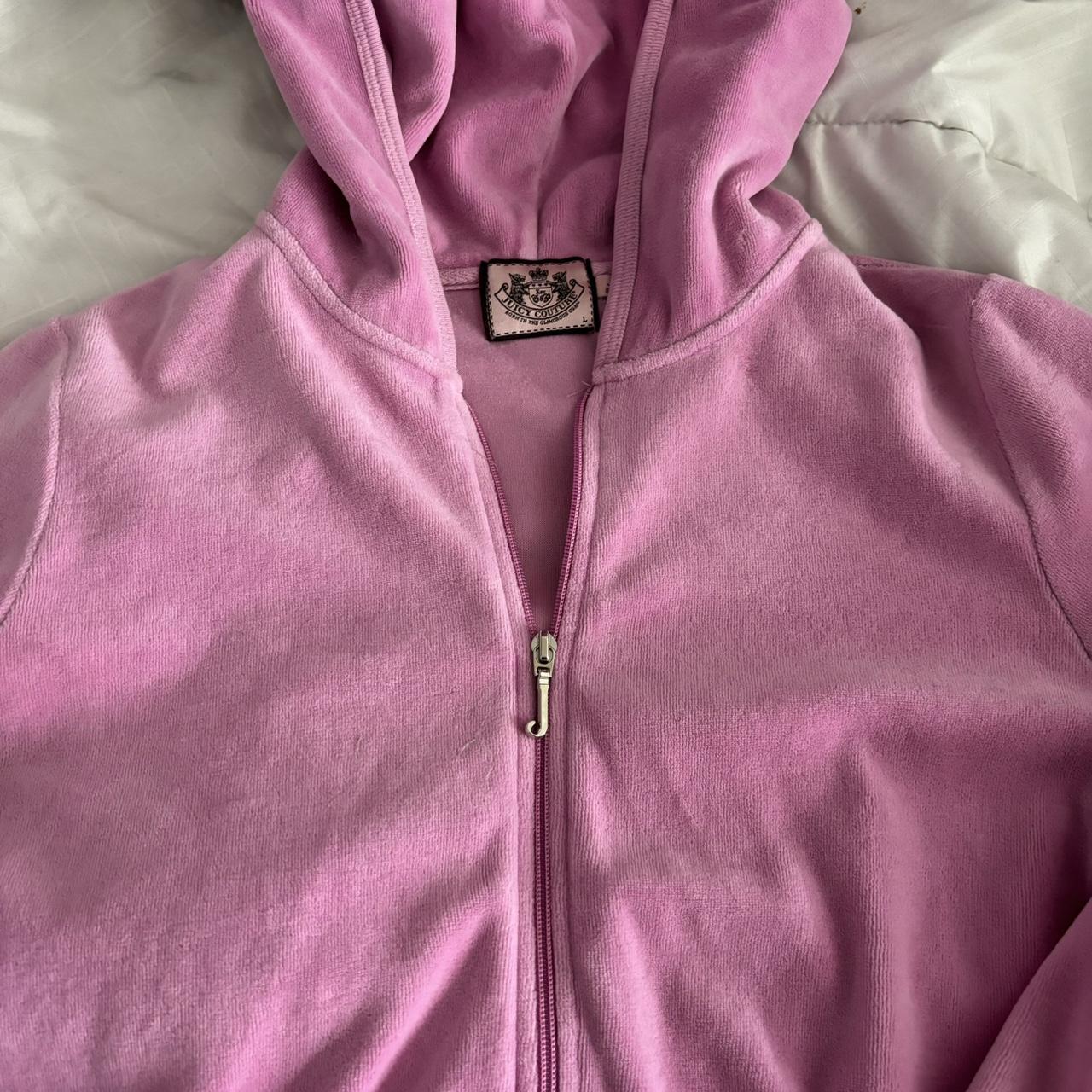 pink velour juicy couture jacket 💋 size L fits... - Depop