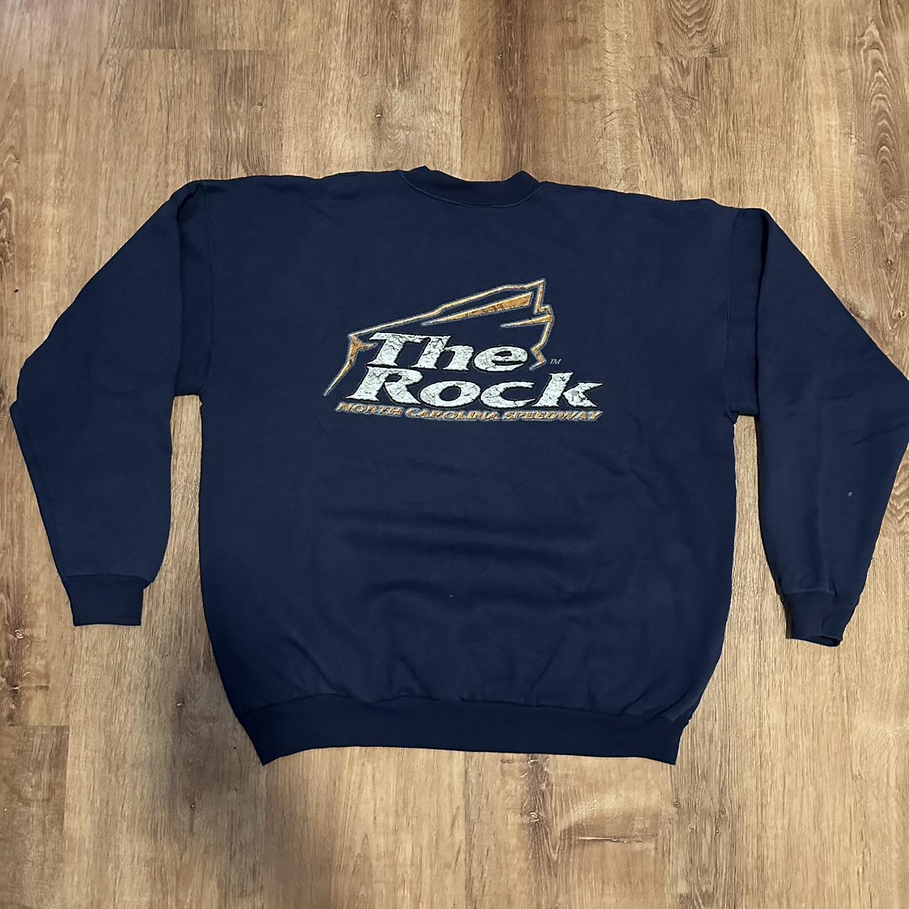 Xl(Fits Large) Navy The Rock Crewneck - Depop