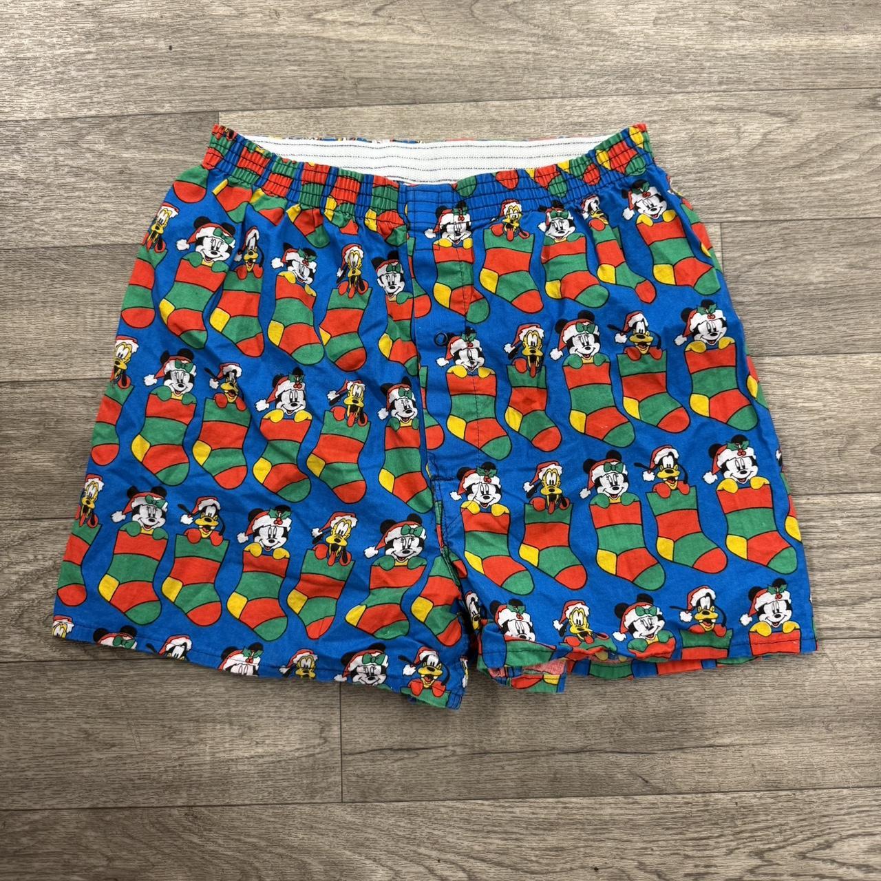 90s Mickey Mouse and Goofy Christmas boxer... - Depop